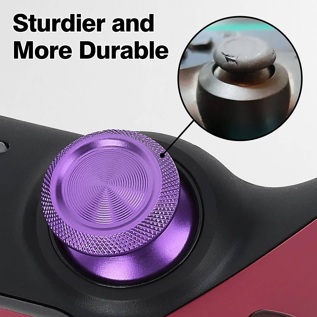 TOMSIN Metal Buttons Replacement Kit for PS5 Controller – Aluminum Thumbsticks & O X Square Triangle & Dpad Buttons Accessories Compatible with PlayStation 5 DS Controller (Metal Purple)