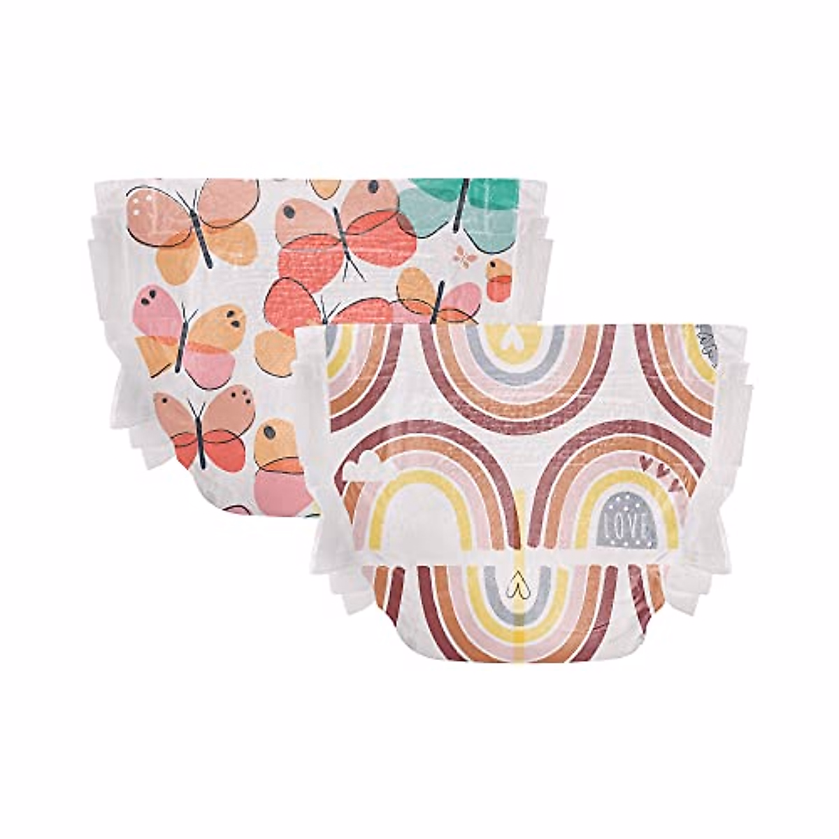 The Honest Company Clean Conscious Diapers | Plant-Based, Sustainable | Wingin' It + Catching Rainbows | Club Box, Size 5 (27+ lbs), 50 Count