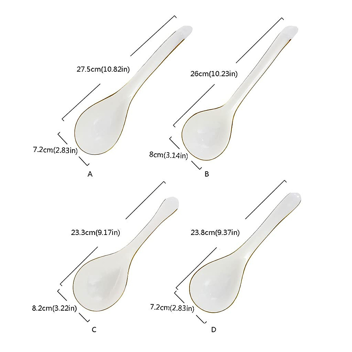 Spoons Silverware Household Large Spoon Long Handle Spoon Ceramic Tracery Large Spoon Spoon Rice Porridge Spoon Spoon Set (Color : B)