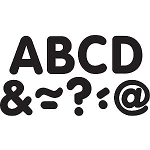 Black Classic Magnetic Letters (TCR77188), 2" letters x 87 pieces