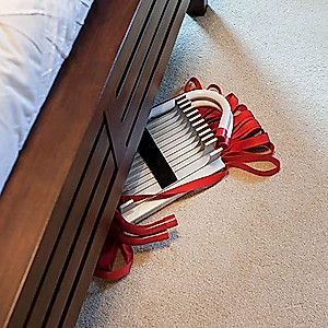 Niczu Metal Fire Escape Ladder with Anti-Slip Rungs for Home Use, Portable Emergency Escape Safety Ladder from Balcony, Withstand Weight up to 992 lbs,10M/32FT