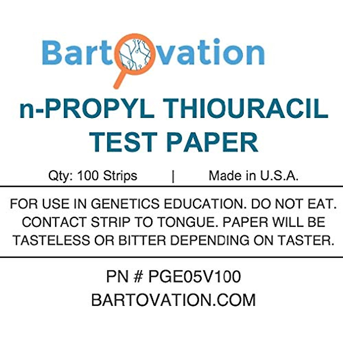 N-Propylthiouracil Test Paper for Genetic Taste Testing [100 Strips]