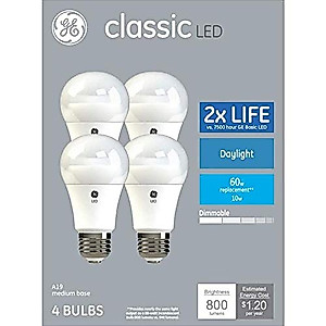 GE Classic 60-Watt EQ A19 Daylight Dimmable LED Light Bulb (8-Pack)