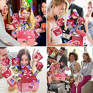 BABORUI Surprise Gift Box Explosion for Money, Exploding Surprise Box Gift Box with Confetti, Cash Explosion Gift Box for Birthday Anniversary Valentine Proposal