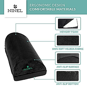 NINEL Foot Rest for Under Desk at Work - Ergonomic Memory Foam Office Foot Rest - Home Office Desk Accessories - Gaming Foot Rest - Incl. Storage Bag