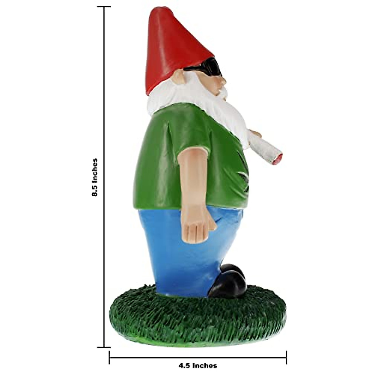 Gnometastic Smoking Gnome Garden Statue, 8.5in - Indoor or Outdoor Funny Garden Gnome Statue, Polyresin