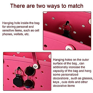 3pcs Keychain Hanger for Bogg Bag, Plastic Hooks Compatible with Bogg Bag Accessories for Bogg Bags Suitable for Charms Tassel Keychains (Black)