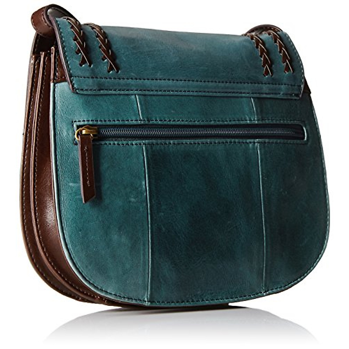 Tignanello Boho Classic Vintage Leather Saddle Bag, Juniper/Dark Brown