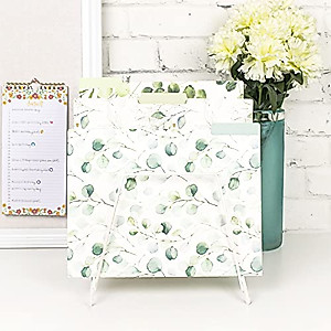 bloom daily planners Decorative File Folders - Set of Six Letter Size (8.5” x 11”) Organizers, 1/3 Cut Tabs - Assorted Designs - Eucalyptus