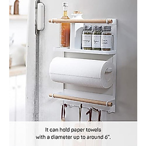 Yamazaki Home Tosca Magnetic Kitchen Storage Rack – Refrigerator Organizer Wall Holder