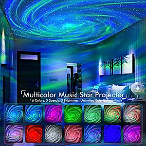 Rossetta Galaxy Projector, Star Lights for Bedroom with Remote Control, Bluetooth Speaker and White Noise, Night Light Projector for Kids Adults Gaming Room, Party, Home Theater, Ceiling, Room Decor