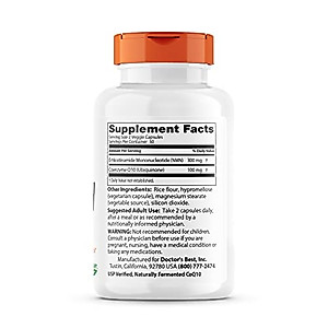 Doctor's Best NMN + CoQ10, Supports Healthy Aging, Energy, and NAD+ Production, Vegan, 60 Veggie Caps