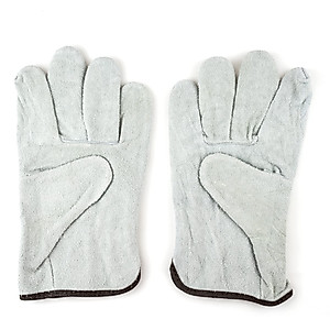 MUJICALA Cowhide Leather Welding Gloves,Heat/Fire Resistant/Heavy-Duty Durable, Safety Work glove Mitts for Forge,Tig Welder,Mig,Stick,Animal handling,2 Pair (GRAY)