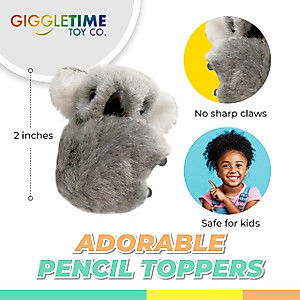 Giggle Time Koala Pencil Buddy (36) Pieces - Koala Stuffed Animal Pencil Toppers, Pencil Clip On, Koala Bear Prizes for Students, Kids’ Party Favor, Piñata Stuffer - 2 inches