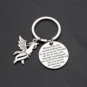 TIIMG Rising Phoenix Nspirational Gifts Phoenix Keychain New Beginning Jewelry Gift For Women Wife Lover (Phoenix whenever)