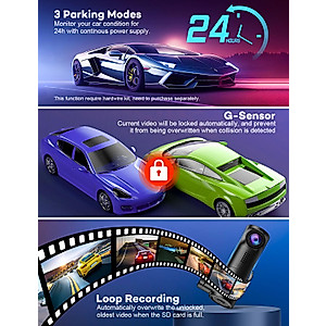 OMBAR Dash Cam 2K Built-in WiFi, Dash Camera for Cars with 0.96" LCD Display, Car Camera with 64G SD Card, Night Vision, Loop Recording, G-Sensor, 24 Hours Parking Monitor, APP, 150°Wide Angle