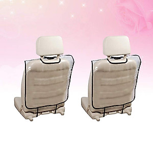 Vosarea 2PCS Car Seat Back Protector Pads Transparent Waterproof Anti-Kick Anti-Dirty Car Seat Back Mat Protetctive Cover for Children Kids