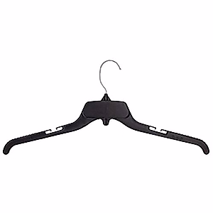 HangOn Shirt Hangers Recycled Plastic with Notches, Black, 19 Inch Pack of 25 (HORB479)