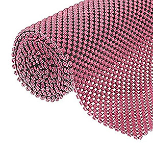 Shelf Liner Drawer Liner Non-Slip Mat Shelves Liners 12" X6.5’ Grid Pattern PVC Non-Adhesive Grip Liner Anti-Slip Mat for Kitchen Cabinets Wire Shelving Pantry Dresser Refrigerator (Pink)