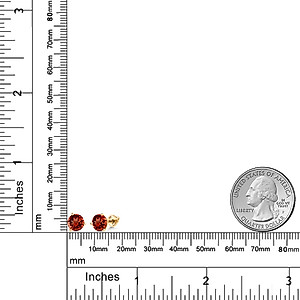 Gem Stone King 14K Yellow Gold Martini Earrings | 3 Prong Screw Back Stud Earrings for Women | Round 6MM | Gemstone Birthstone | Gold Earrings for Women