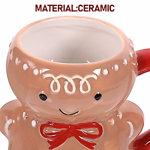 Amosfun Gingerbread , Ceramic Christmas Coffee Cup Christmas Character Mugs Xmas Party Tea Cup Novelty Drinking Cup for Hot Chocolate Cocoa Mugs
