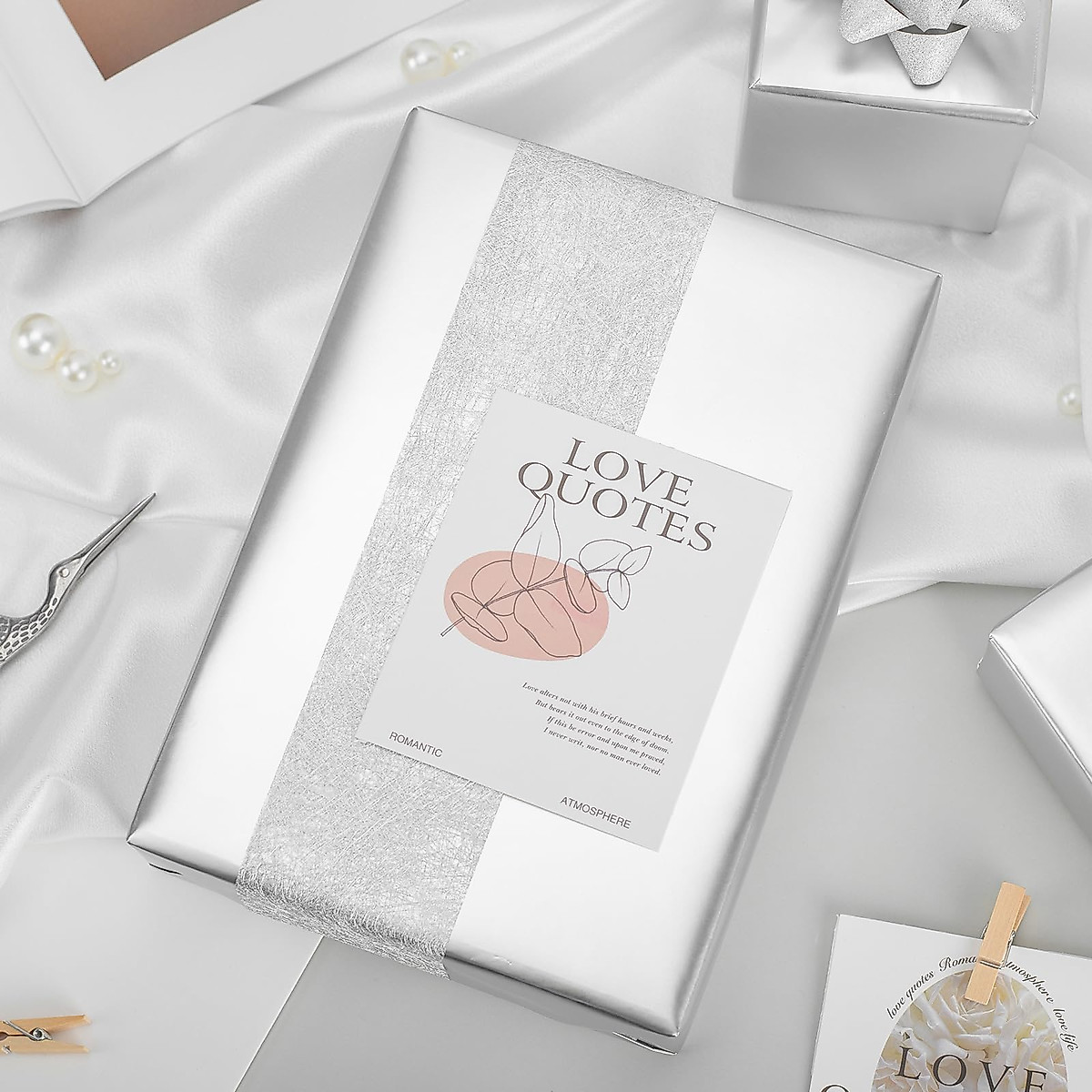 Homeral Jumbo Matte Silver Wrapping Paper Roll - Solid Color for Birthday, Wedding, Christmas, All Occasion - 30 Inch x 32.8 Feet