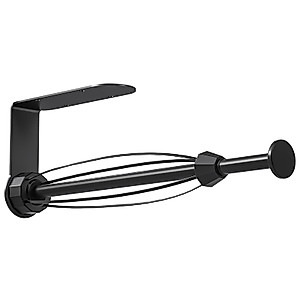 CYY Paper Towel Holder, Single Hand Operable Paper Towel Holder Under Cabinet with Damping Effect Adhesive Wall Mount Paper Towel Holder for Bathroom Kitchen Black