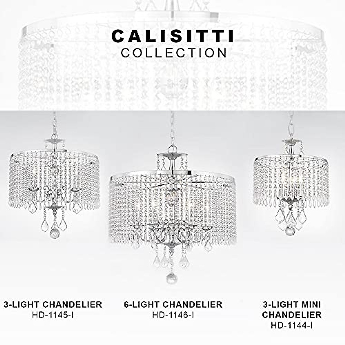 Home Decorators Collection HD-1144-I 3-Light Polished Chrome Mini-Chandelier with K9 Hanging Crystals