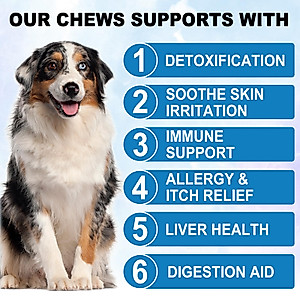 CLOXENY Dog Allergy Relief Chews,Dog Allergy Chews Itchy Skin Treatment with Omega 3 & Pumpkin,Salmon Oil Digestive Health,Dog Allergy Supplements,Dog Anti Itch Support,Peking Duck Flavor,30 Count