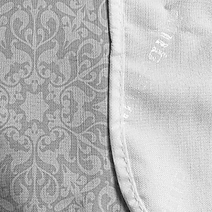 Lunarable Grey Abstract Microwave Oven Cover, Classic Baroque Style Rococo with Moroccan Middle Eastern Effects, Water Resistant Organizer with Pockets for Kitchen, 36" x 12", Pale Grey and Dust