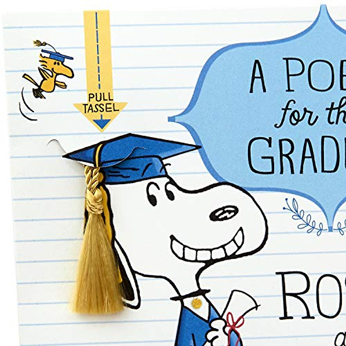 Hallmark Peanuts Graduation Card with Sound (Snoopy, Cap and Gown) for High School, Kindergarten, Middle School, College and College Graduates