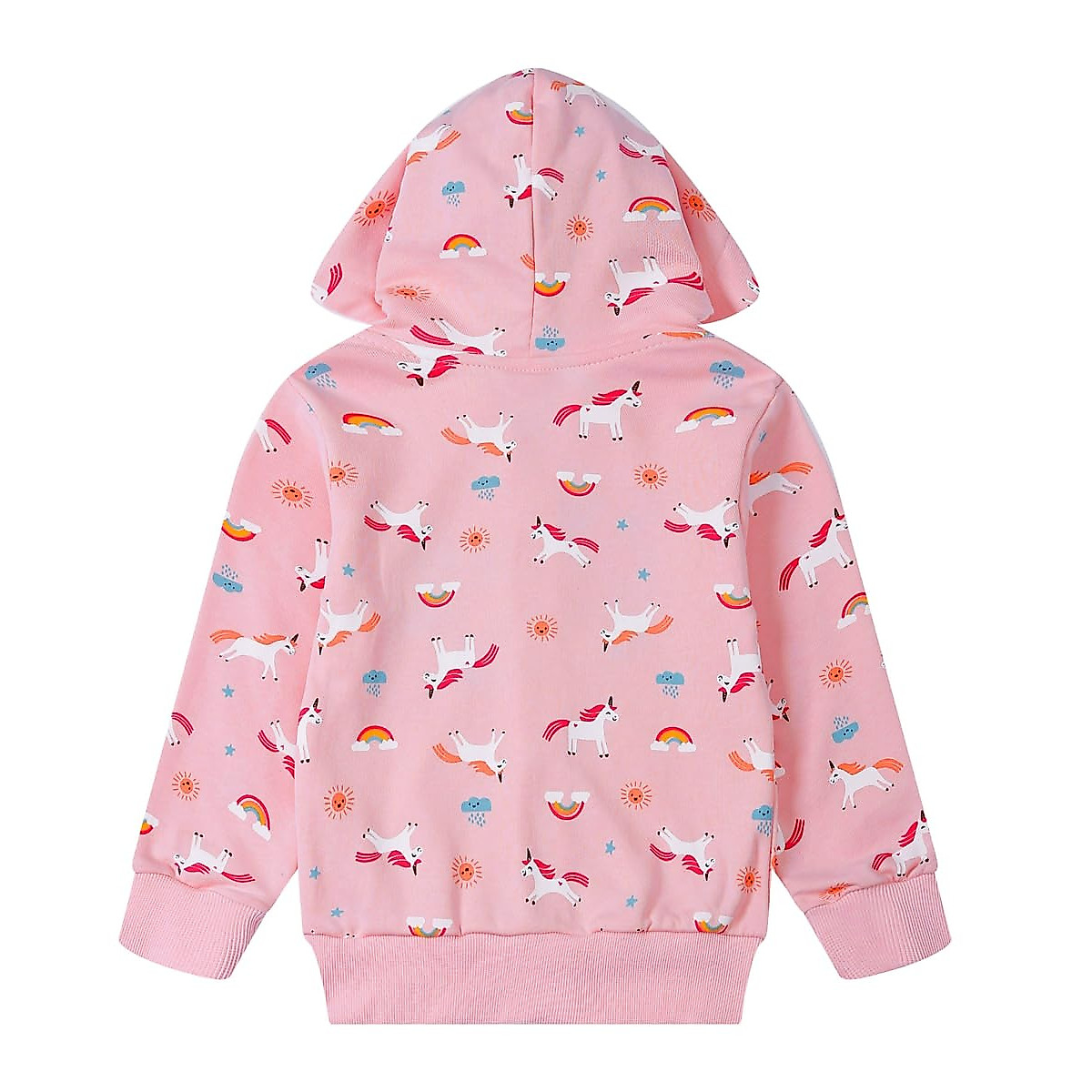 Akyzic Jackets for Girls Zip Up Hoodie Unicorn Jacket Kids Back to School Outfit Hooded Sweatshirt Toddler Winter Outerwear 5T/3012