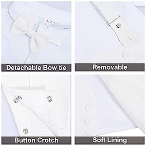A&J DESIGN Baby Boy Baptism Outfits Christening Suits Infant Suspender Gentleman Wedding Dress Clothes Ivory 6-9 Months
