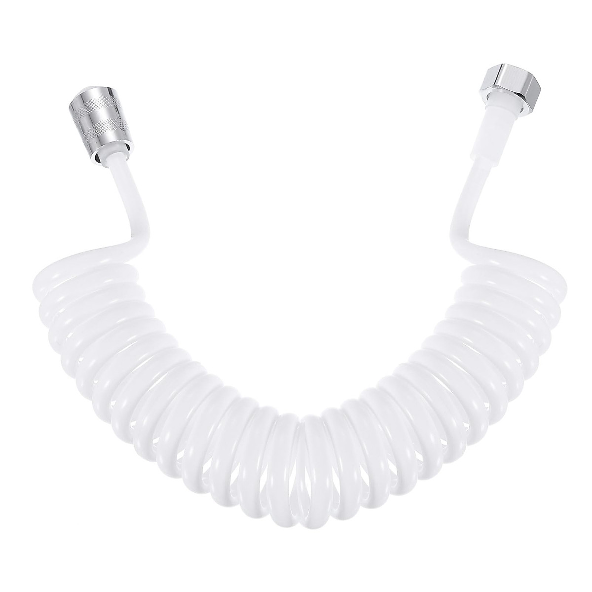 uxcell Spring Flexible Shower Hose, 2.5 Meter/98-inches Plastic Telescopic Shower Hose for Water Plumbing Toilet Bidet Sprayer Gun Bathroom Spiral Flexible Shower, White