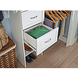 ClosetMaid SuiteSymphony Wood Drawer Add On Accessory, Shaker Style, for Storage, Closet, Clothes, 16" X 10", Pure White