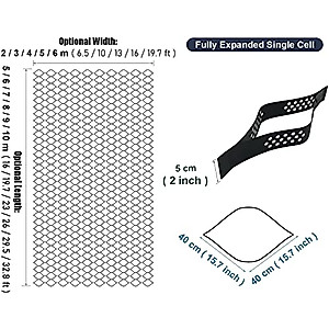 RAN Garden Retaining Wall Grid Stabilizer Ground Grid Geocell Paver for Stabilizing Subgrades, Geogrid Flexible Foldable Geoweb Grid with Drain Holes 16/19.7/23/26/29.5/32.8 ft L