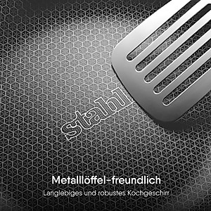 Stahl Triply Non Stick Kadai with Lid | Stainless Steel Kadai with Induction Base | Tri Ply Kadhai Scratch Resistant | Hybrid 6328, Dia 28cm, 4.4L (Serves 8 People)