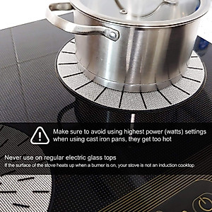 Lazy K Induction Cooktop Mat - Silicone Fiberglass Scratch Protector - for Magnetic Stove - Non Slip Pads to Prevent Pots from Sliding During Cooking (9.4 inches)