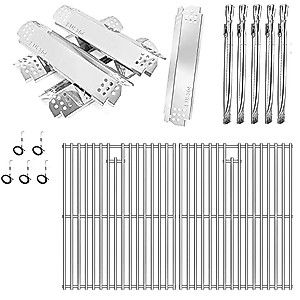 Hisencn 304 Stainless Steel Grill Parts Kit for Home Depot Nexgrill 720-0830H Gas Grill, Grill Burner, Heat Plate, Cooking Grids Replacement Parts