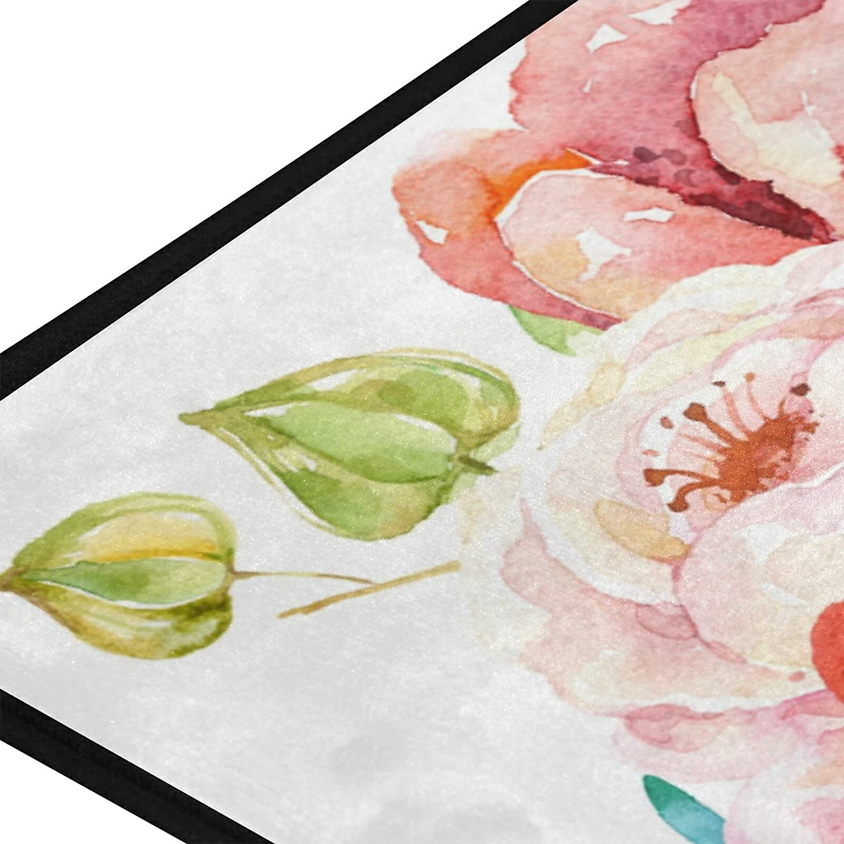 Pink Flower Kitchen Mat Floral Bouquet Kitchen Rug 39 X 20 Inch White Under Sink Mats Non Slip Soft Standing Mats Anti Fatigue Floor Mat Bath Rug Runner Doormat Carpet for Outside Decor