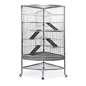 Prevue 490 Pet Products Corner Ferret Cage, Black Hammertone,Small