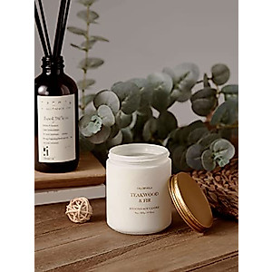 olorvela Candles for Men Candles for Home Scented Scented Candles Gifts for Women and Men 8oz, 50hr Burn Time, Teakwood & Fir Candle All Natural Soy Candles