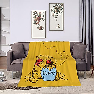 Winnie Blanket Soft Cozy Throw Blankets Flannel Blanket for Bed Couch Living Room 50 X 40 Inch