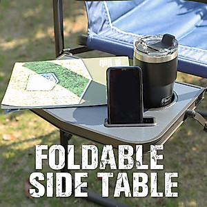 TIMBER RIDGE Lightweight Aluminum Directors Chair with Side Table, Portable Camping Chair with Swivel Back for Camping and Outdoors, Heavy Duty Supports 350 lb