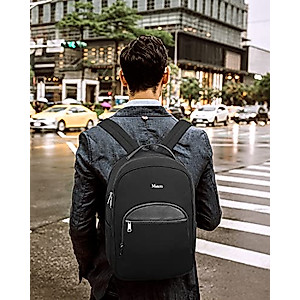 Mancro Laptop Backpack for Men, 15.6 Inch Business Travel Backpack Airline Approved Computer Bag, College Student Bookbags Backpacks for School,Travel Gift for Men, Black