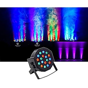 Rockville RockPAR50 LED RGB Compact Par Can DJ/Club DMX Wash Light+Dual Bracket, Black