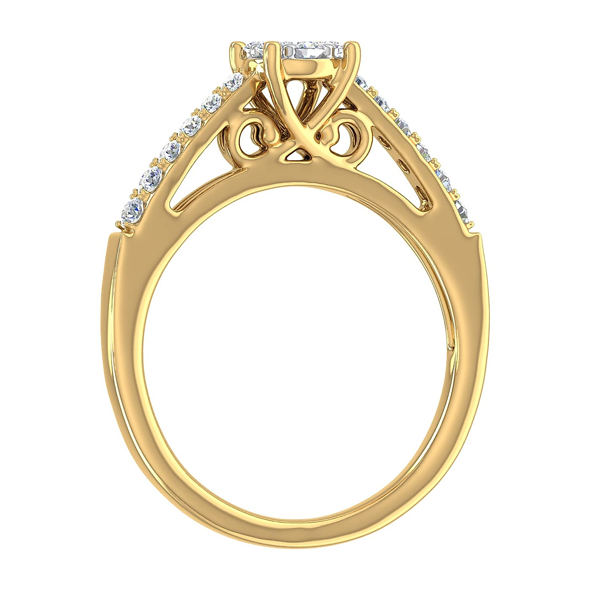 0.30 Carat Prong Set Diamond Engagement Ring in 14K Yellow Gold (Ring Size 7)
