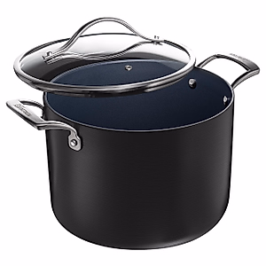 Guy Fieri's Flavortown Laser Titanium 8-Quart Stock Pot with Lid - Non-stick Cookware Without PFAS, PTFE, or PFOA, 3x More Durable, Dishwasher Safe, Oven Safe