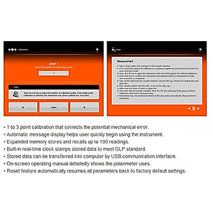 CNYST Semiautomatic Polarimeter Lab Polarimeter with Range ±90°±130°Z Accuracy ±0.02°±0.05°Z 4.5" Color Touch Screen 100 Data Sets Stored 1 to 3 Point Calibration White