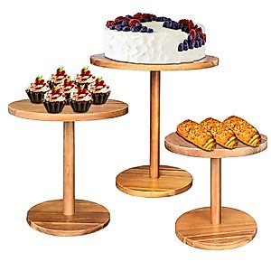 Montex Cupcake Stand 4 Tier for 50 Cupcakes Wood Cake Stand, Cake Display Stand Dessert Stand, Incline Pole